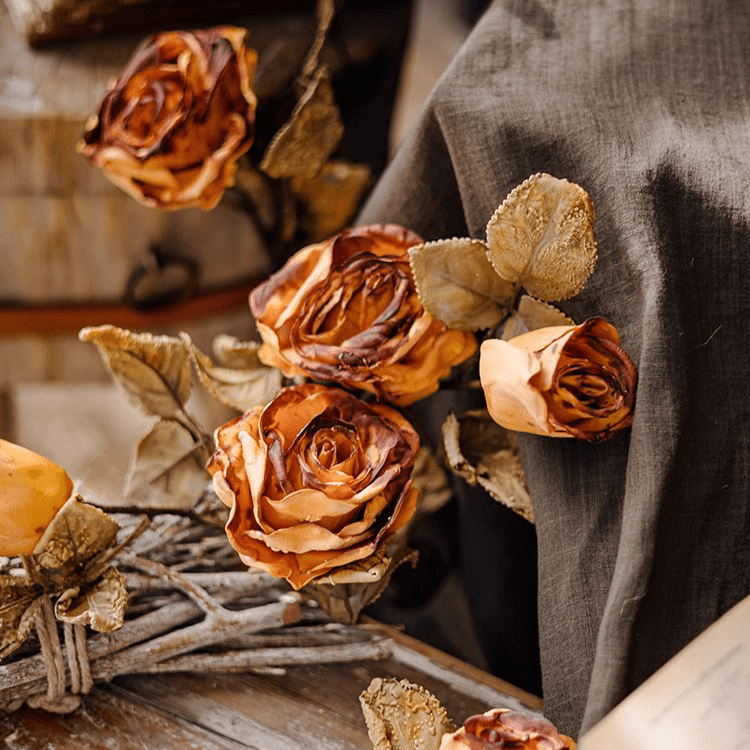 French Dried Look Faux Rose Stem 26" Tall – RusticReach