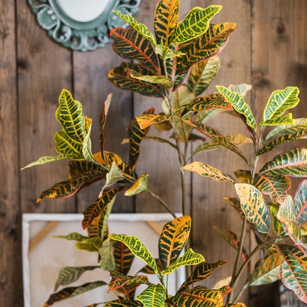 Large Leaf Artificial Croton Tree In Pot – RusticReach