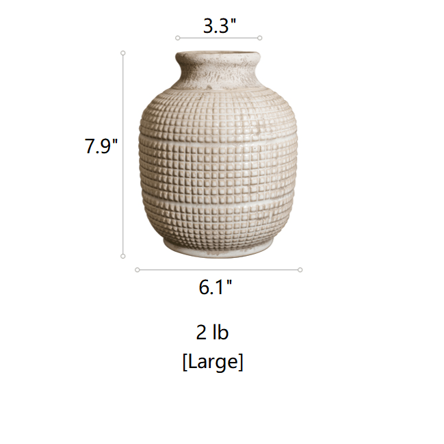 White Textured Porcelain Ceramic Jar Vase – RusticReach