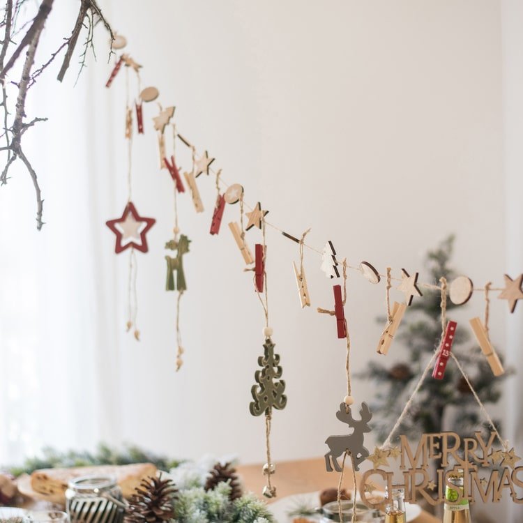 Christmas Wood Santa Deer Tree Ornament Randomly Picked Set of 10 ...