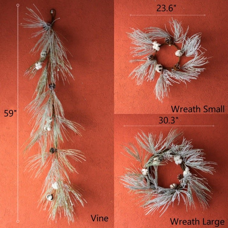 Christmas Faux Snow Pine Needle Wreath or Vine – RusticReach