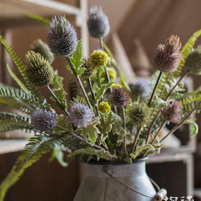 Faux Silk Artificial Thistle Flower Stem 26" Tall – RusticReach